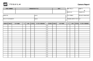 Camera Report – FSUFILM Handbook